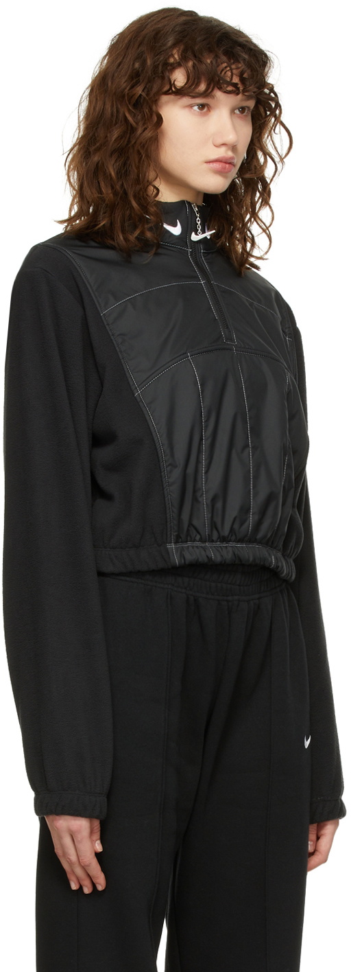 Nike Black Swoosh Plush Zip Jacket Nike