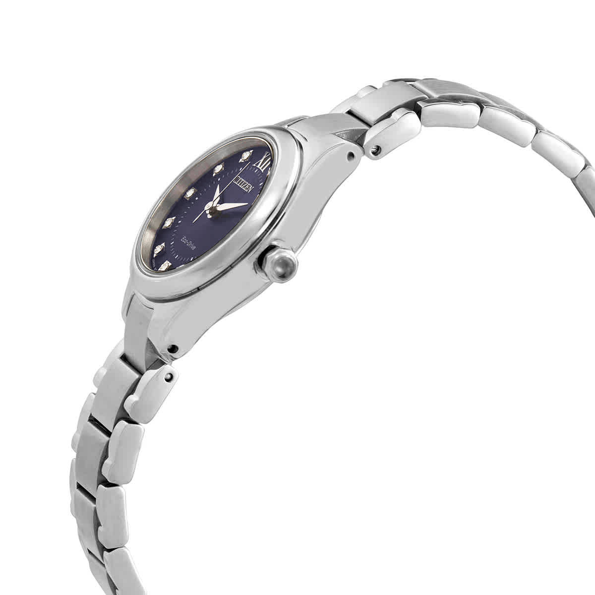 Citizen Eco-Drive Crystal Blue Dial Stainless Steel Ladies Watch EW2540 ...