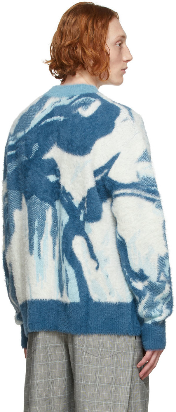 Feng Chen Wang Blue Landscape Sweater Feng Chen Wang