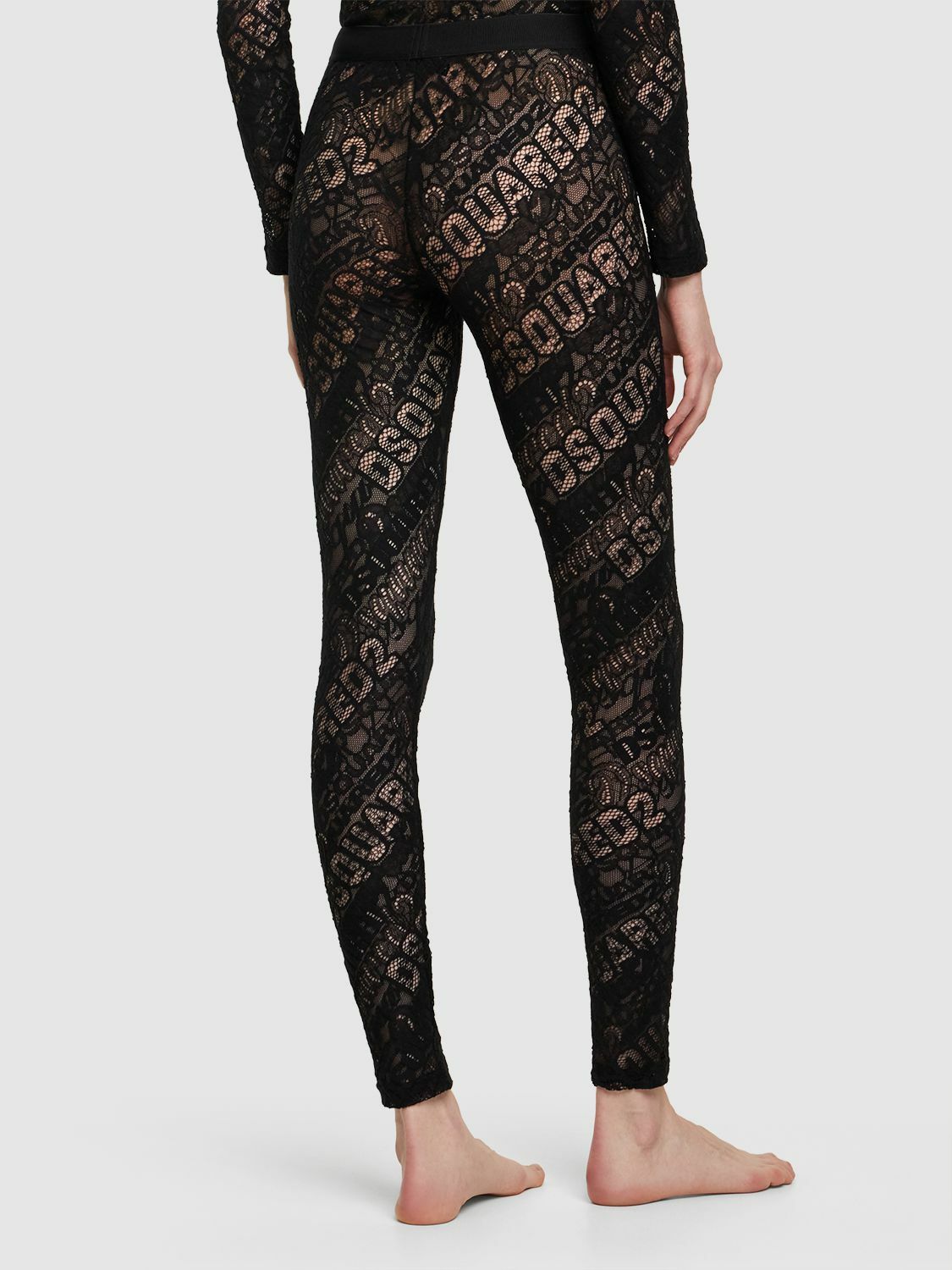 DSQUARED2 - Logo Sheer Lace Leggings Dsquared2