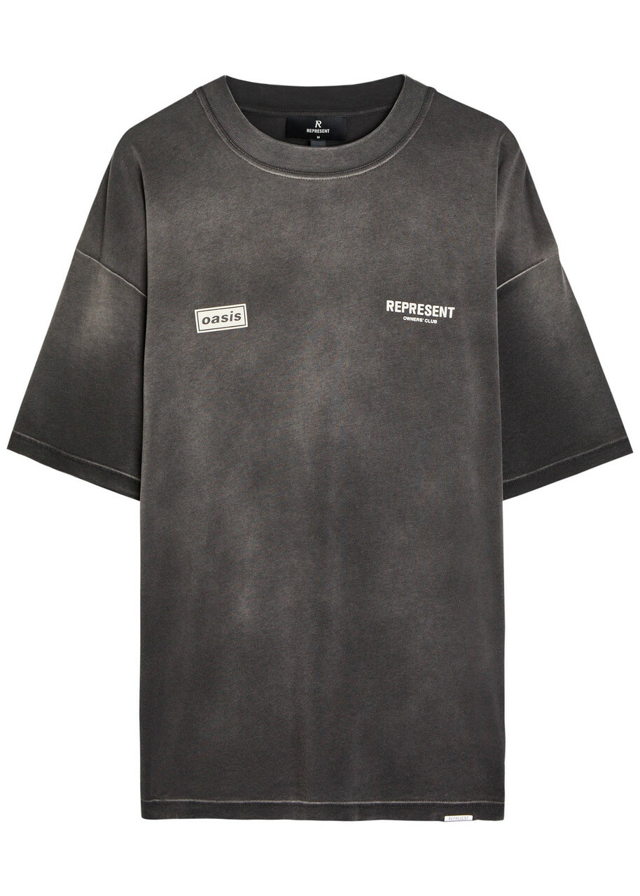 Represent X Oasis Owners Club Cotton T-shirt Black Represent