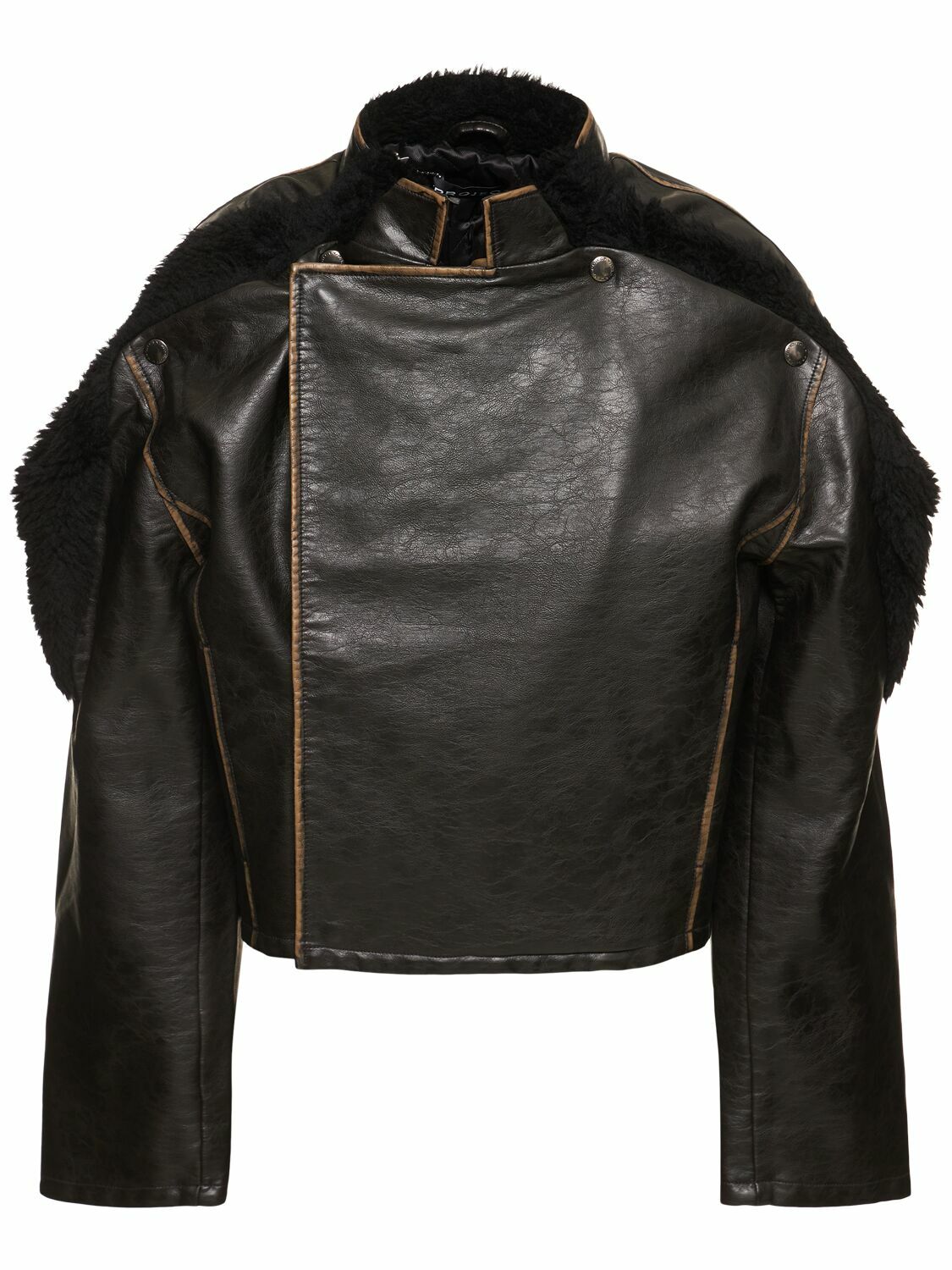 Y/PROJECT Collapsed Faux Leather Shoulder Jacket Y/Project