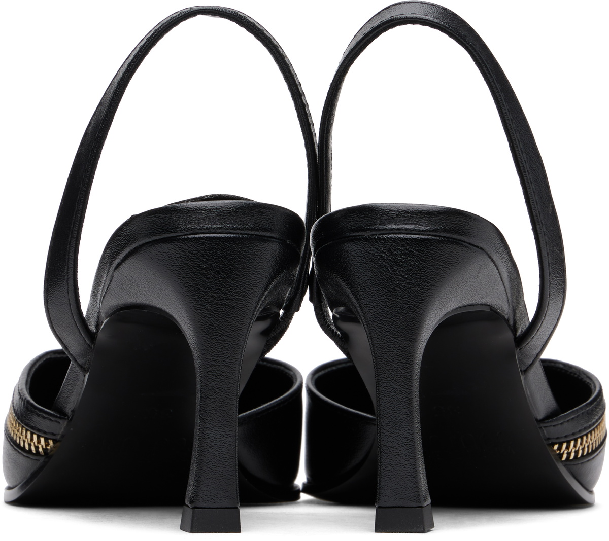 Versace Jeans Couture Black Mandy Slingback Low Heels Versace