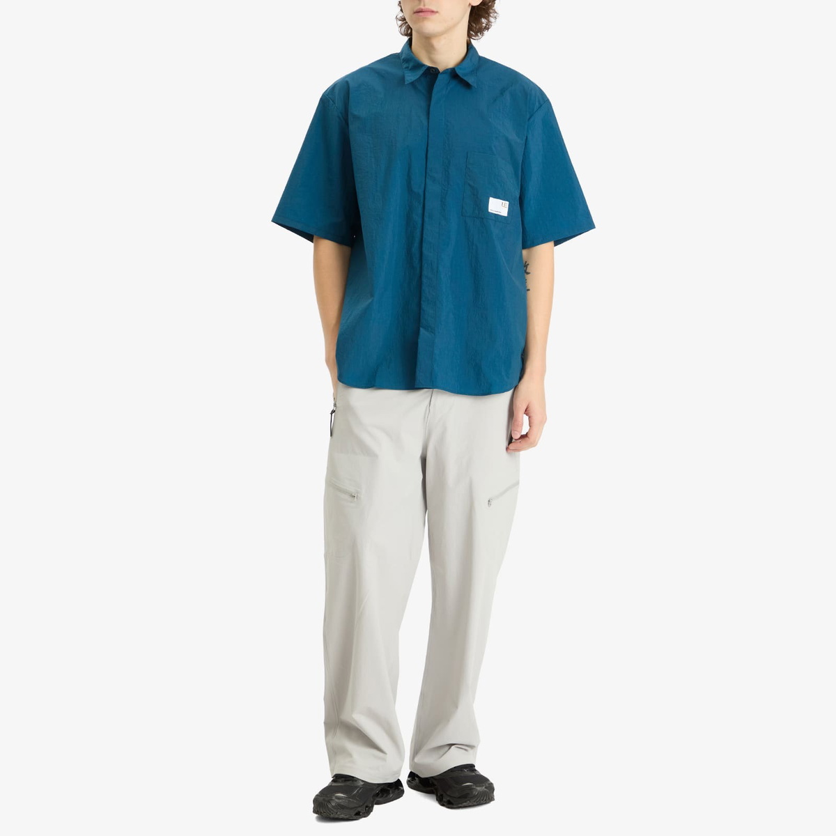 Uniform Experiment Men's Crystal Nylon Ventilation Shirt in Navy ...
