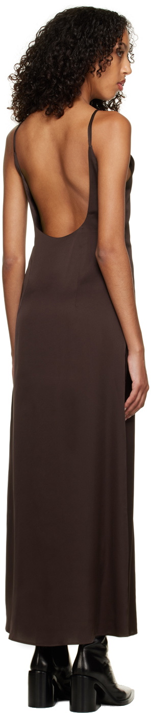 Olēnich Brown V-Neck Maxi Dress Olēnich