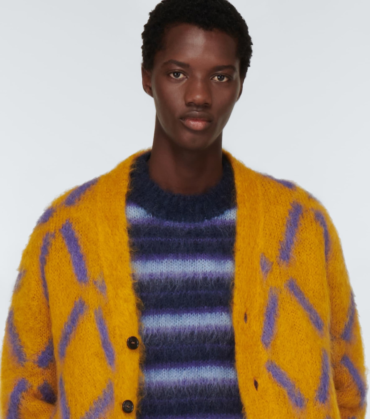 Marni - Intarsia mohair-blend cardigan Marni