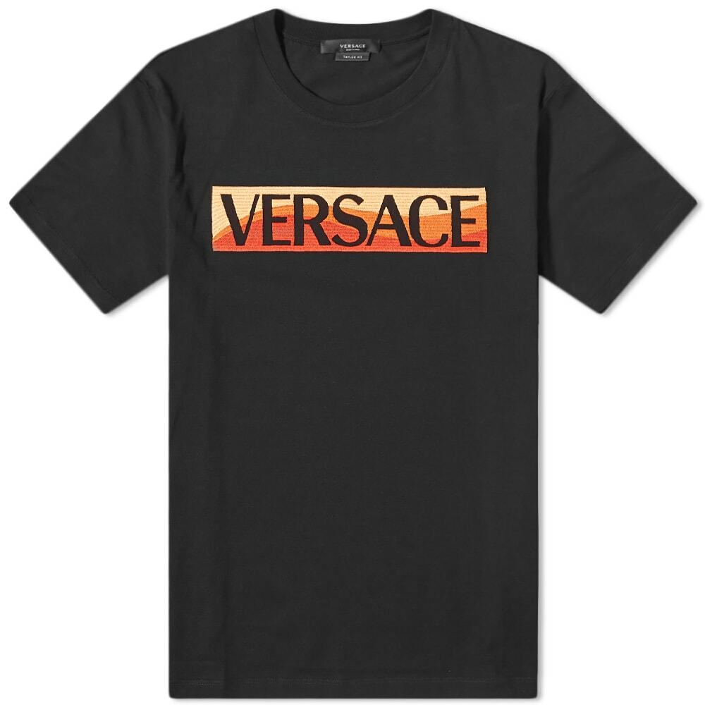 Versace Men's Box Logo T-Shirt in Black/Multi Versace