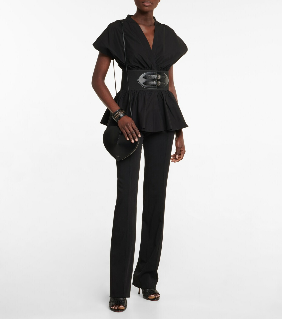 Alaïa Laser-cut leather sandals ALAÏA