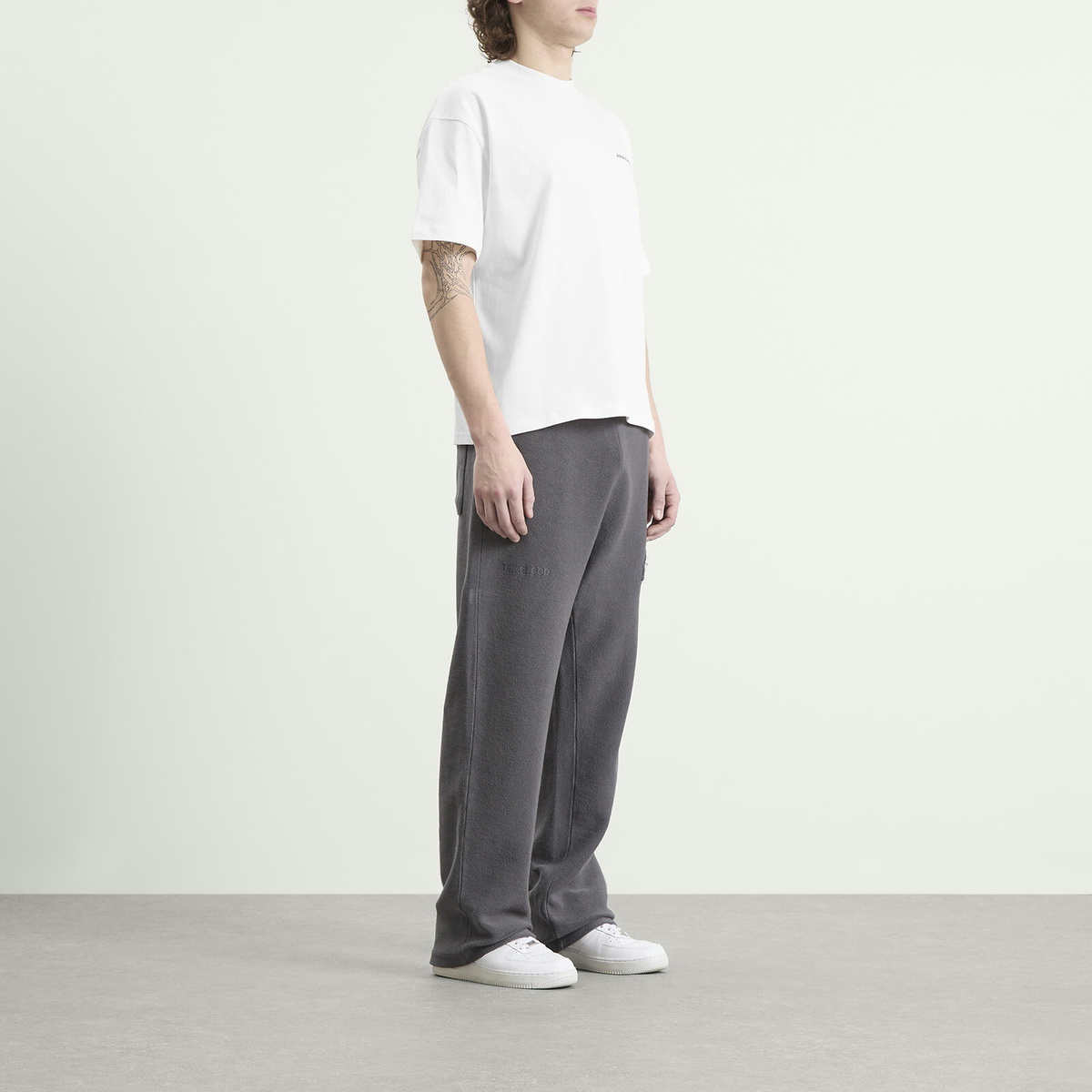 ANNIE HOOD Men's Inside Out College Straight Joggers in Washed Black ...