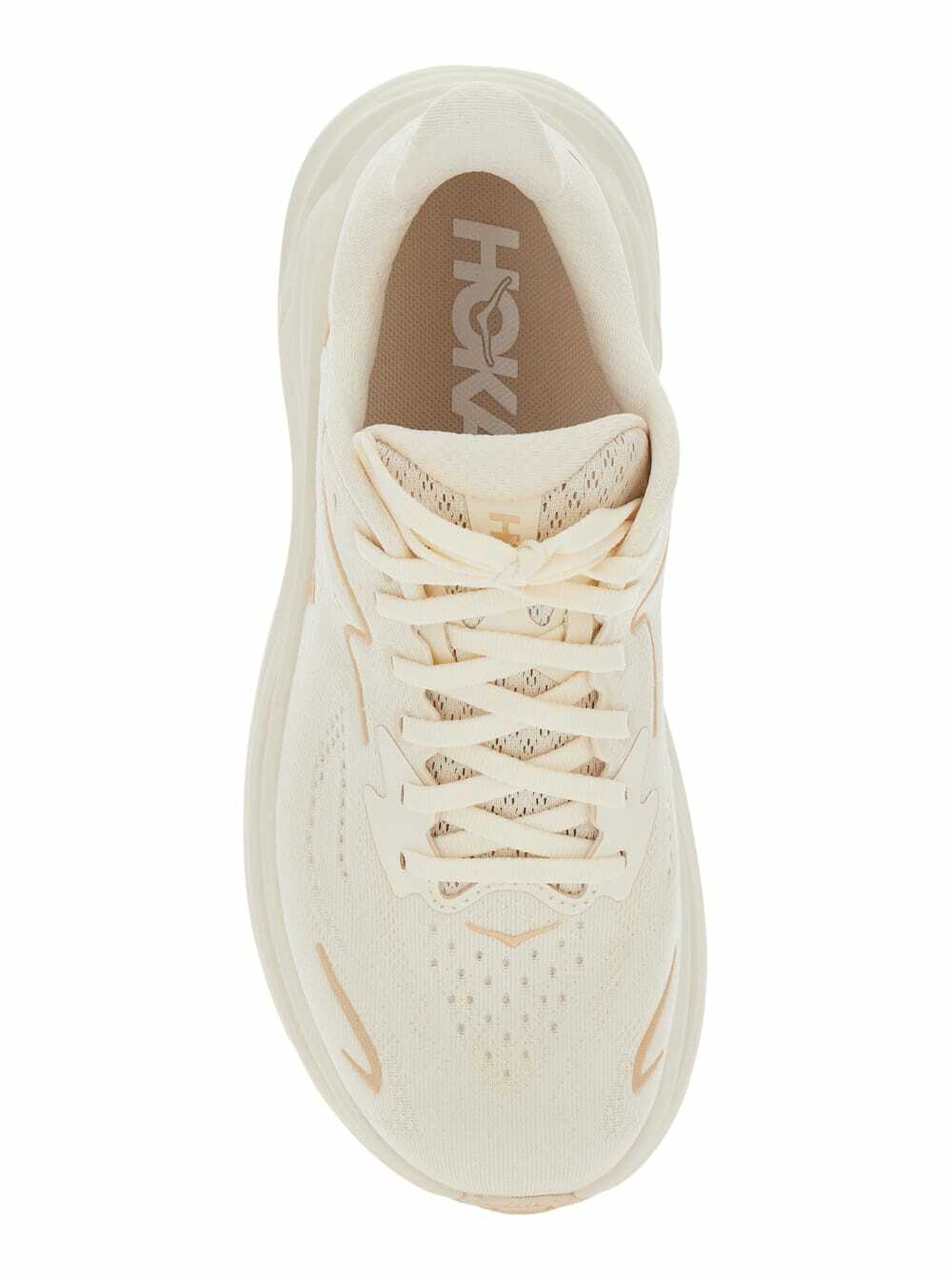 Hoka clifton 10 White Low Top Sneakers With Oversize Sole And Logo ...