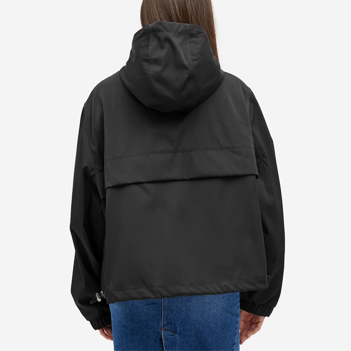 AMI Paris Women's Hooded Ami Windbreaker Jacket in Black AMI