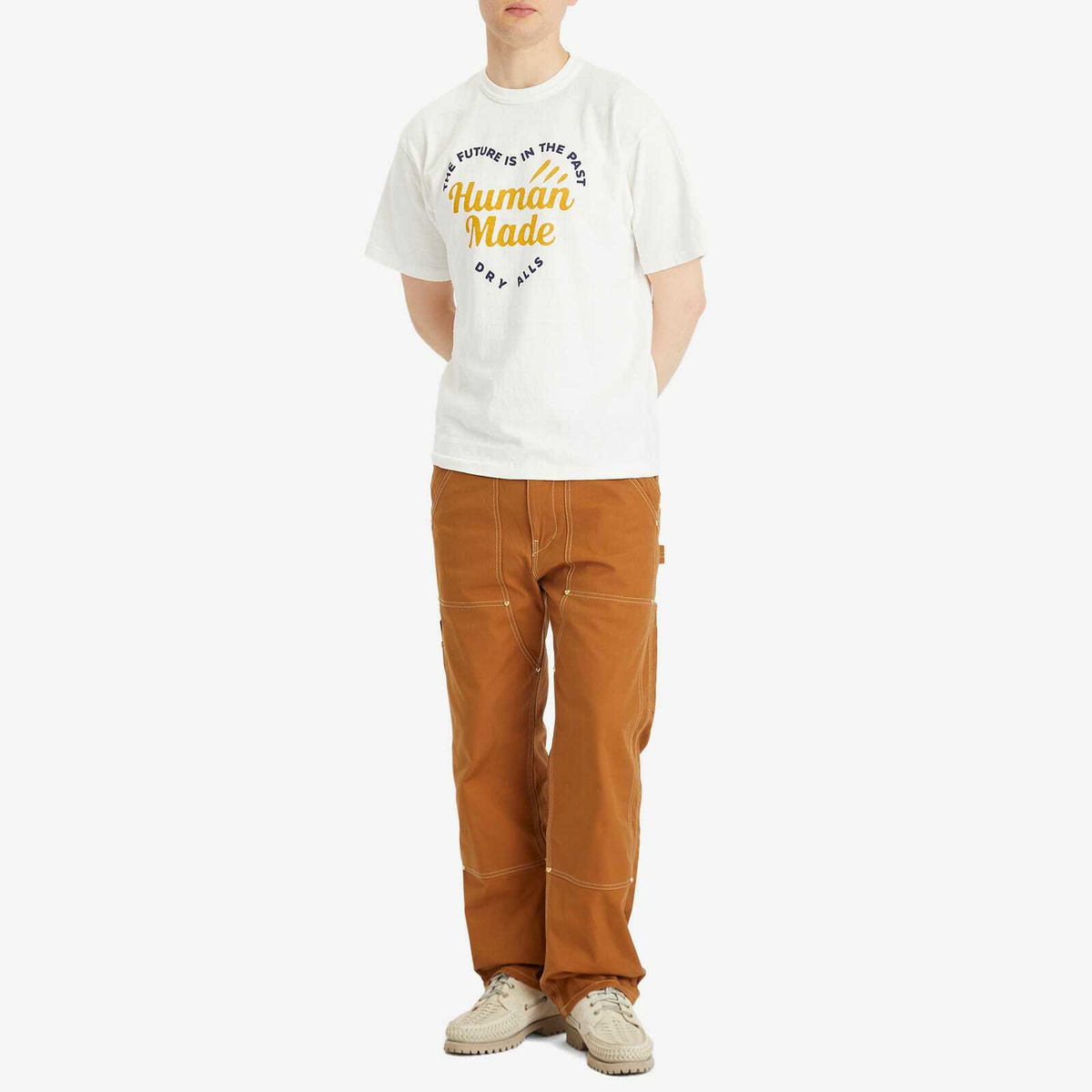Human Made Men's Word Heart Graphic T-Shirt in White Human Made