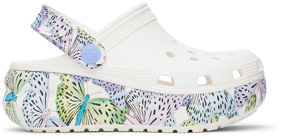 Crocs Kids White Classic Cutie Butterfly Clogs Crocs