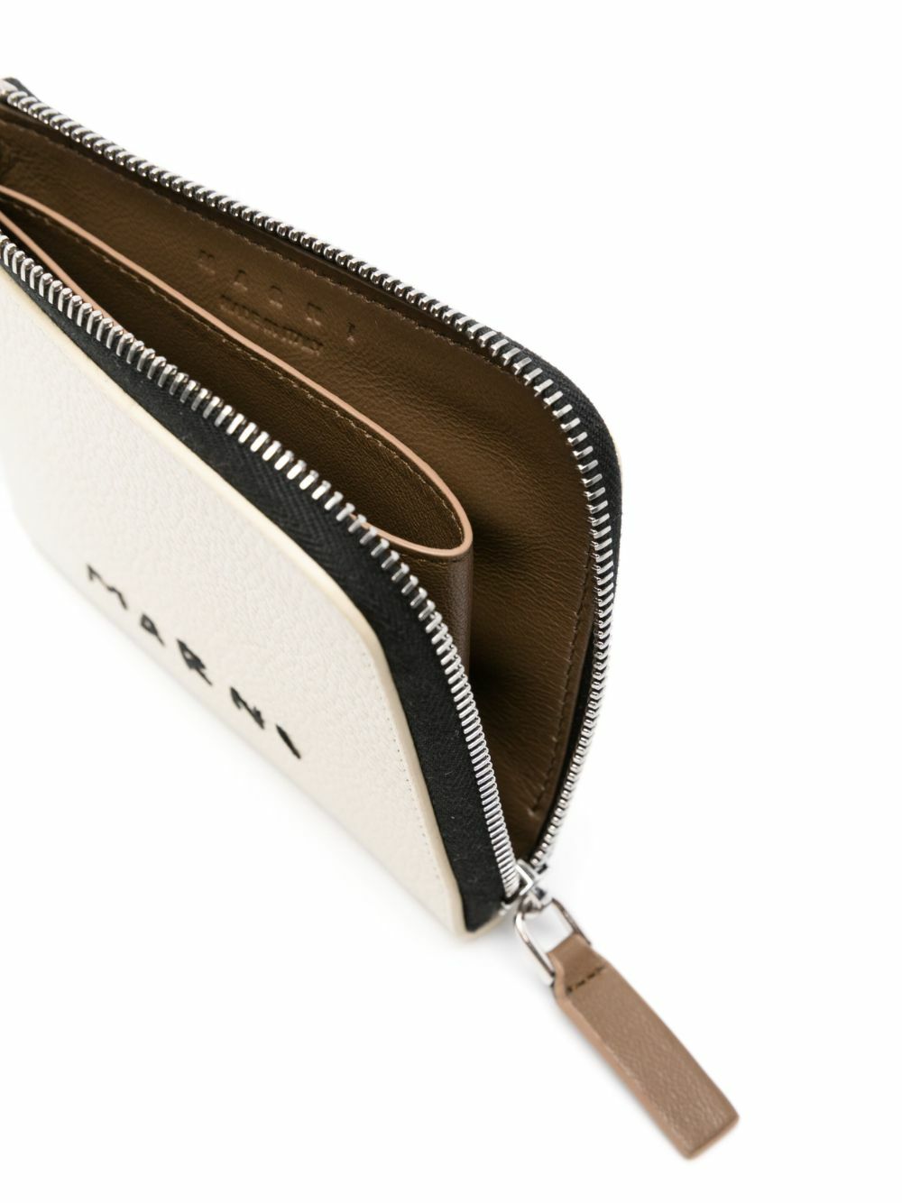 Marni White Logo-Embroidered Leather Wallet Marni