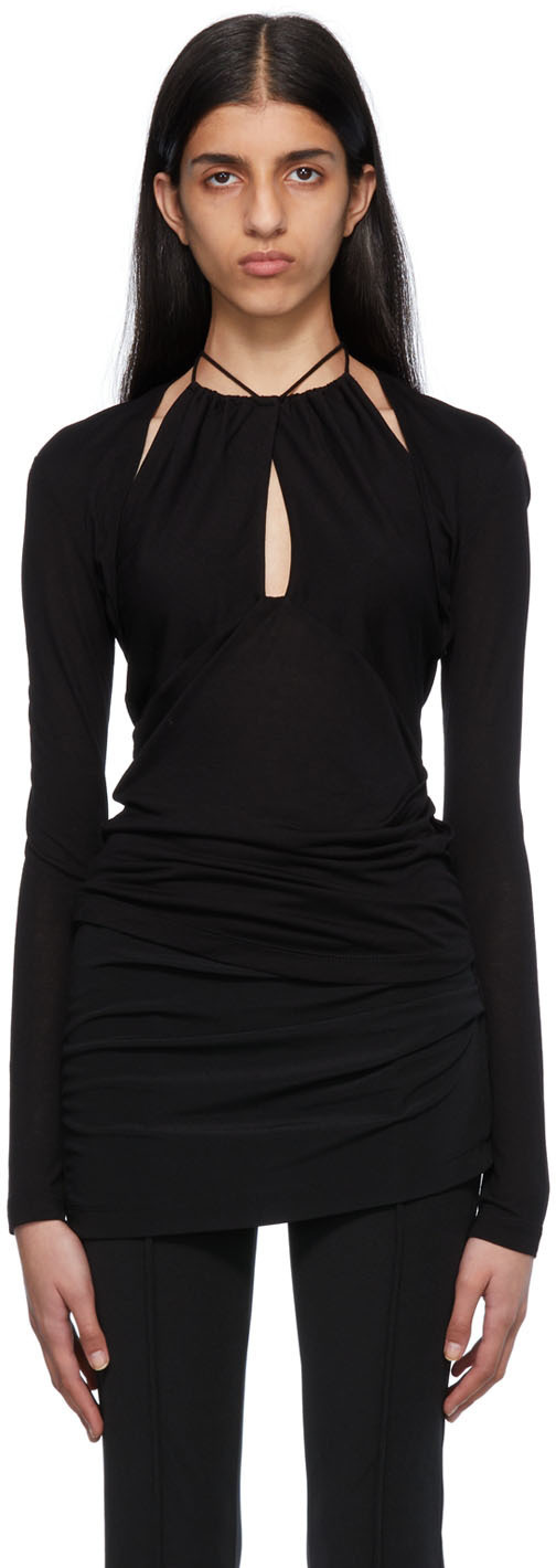 Helmut Lang Black Ls Halter Top Helmut Lang