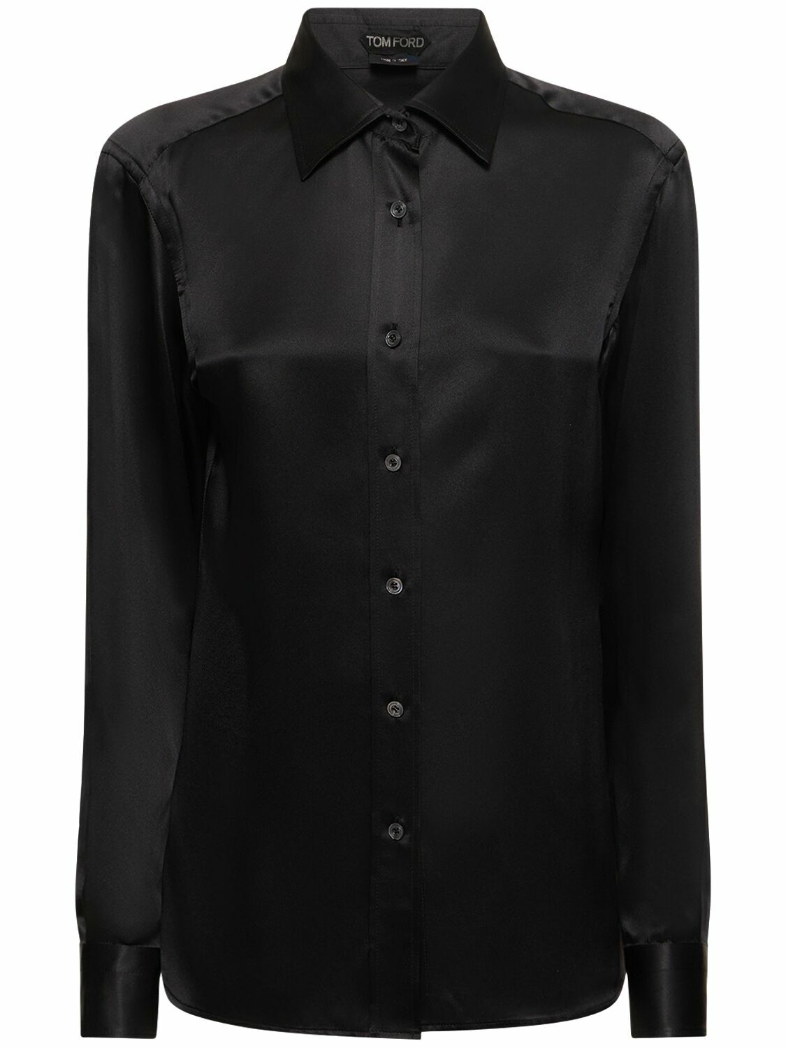 TOM FORD - Silk Satin Shirt W/ Pleated Front TOM FORD
