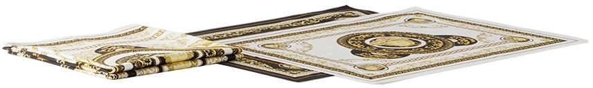 Versace White & Black Gala Napkin & Table Mat Set Versace