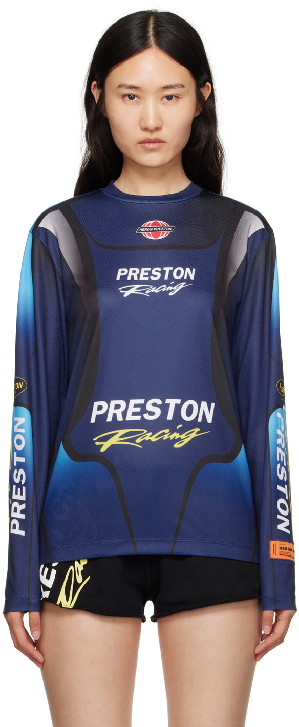 Heron Preston Blue Preston Racing Long Sleeve T-Shirt Heron Preston