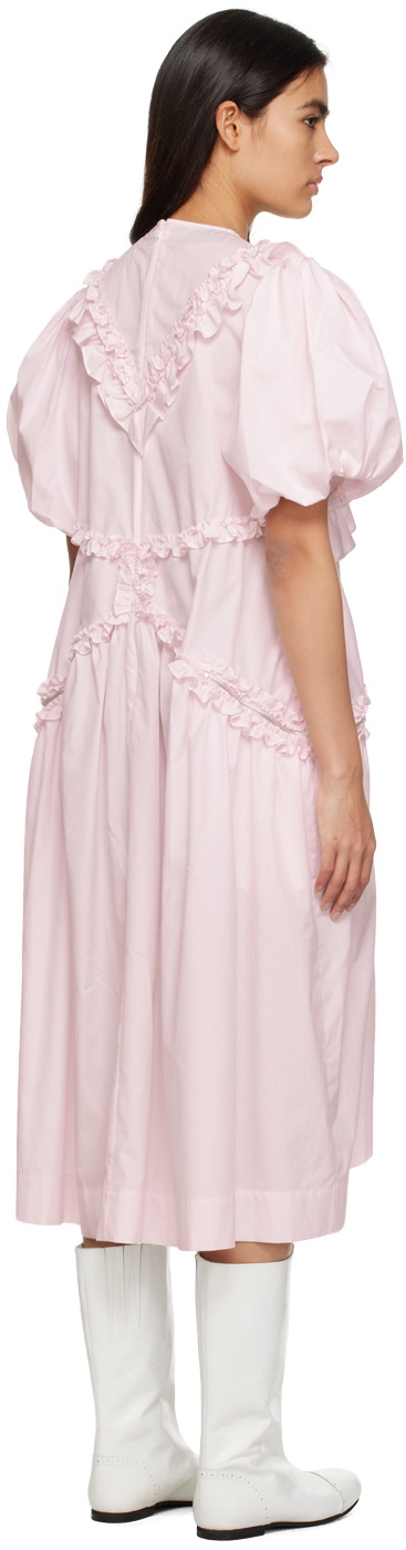 Simone Rocha Pink Ruffle Midi Dress Simone Rocha