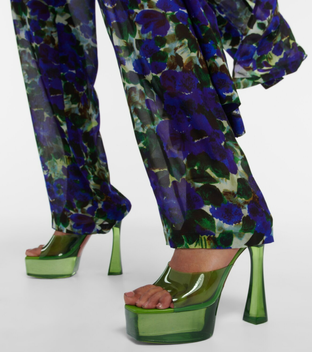 Amina Muaddi - Dalida Glass PVC platform mules Amina Muaddi