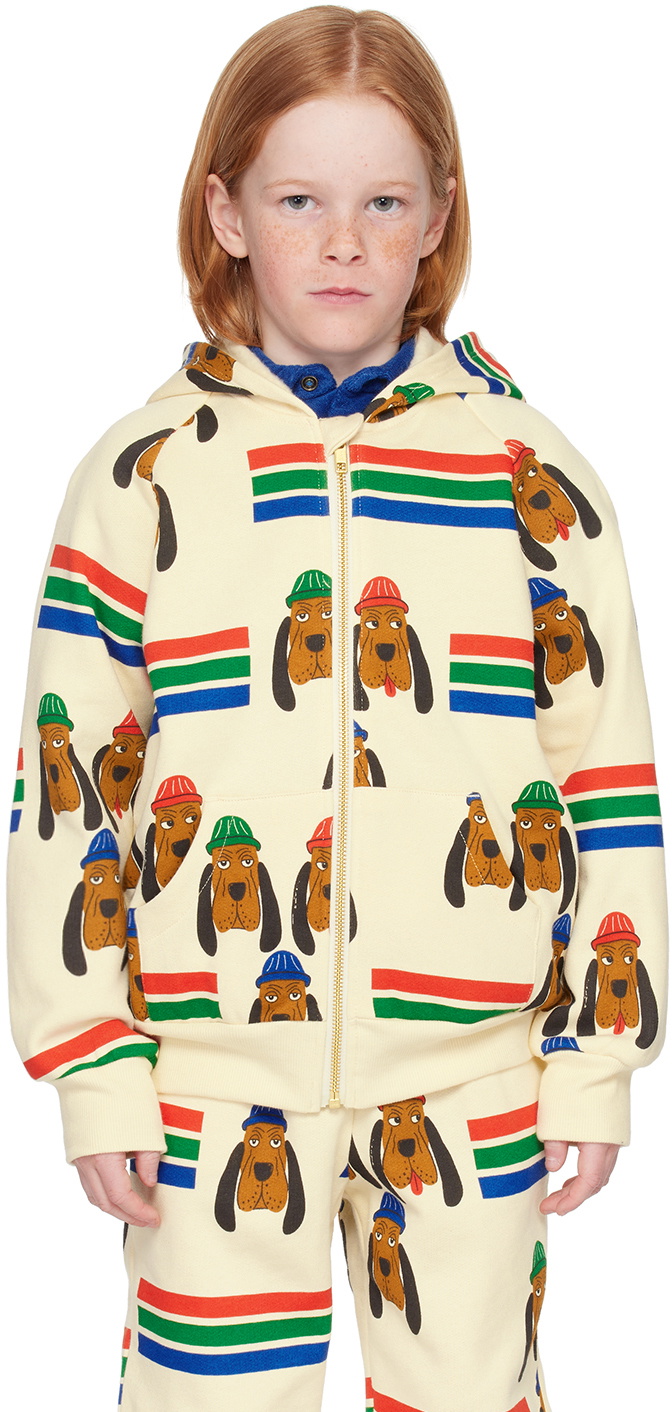 Mini Rodini Kids Off-White Bloodhound Hoodie Mini Rodini