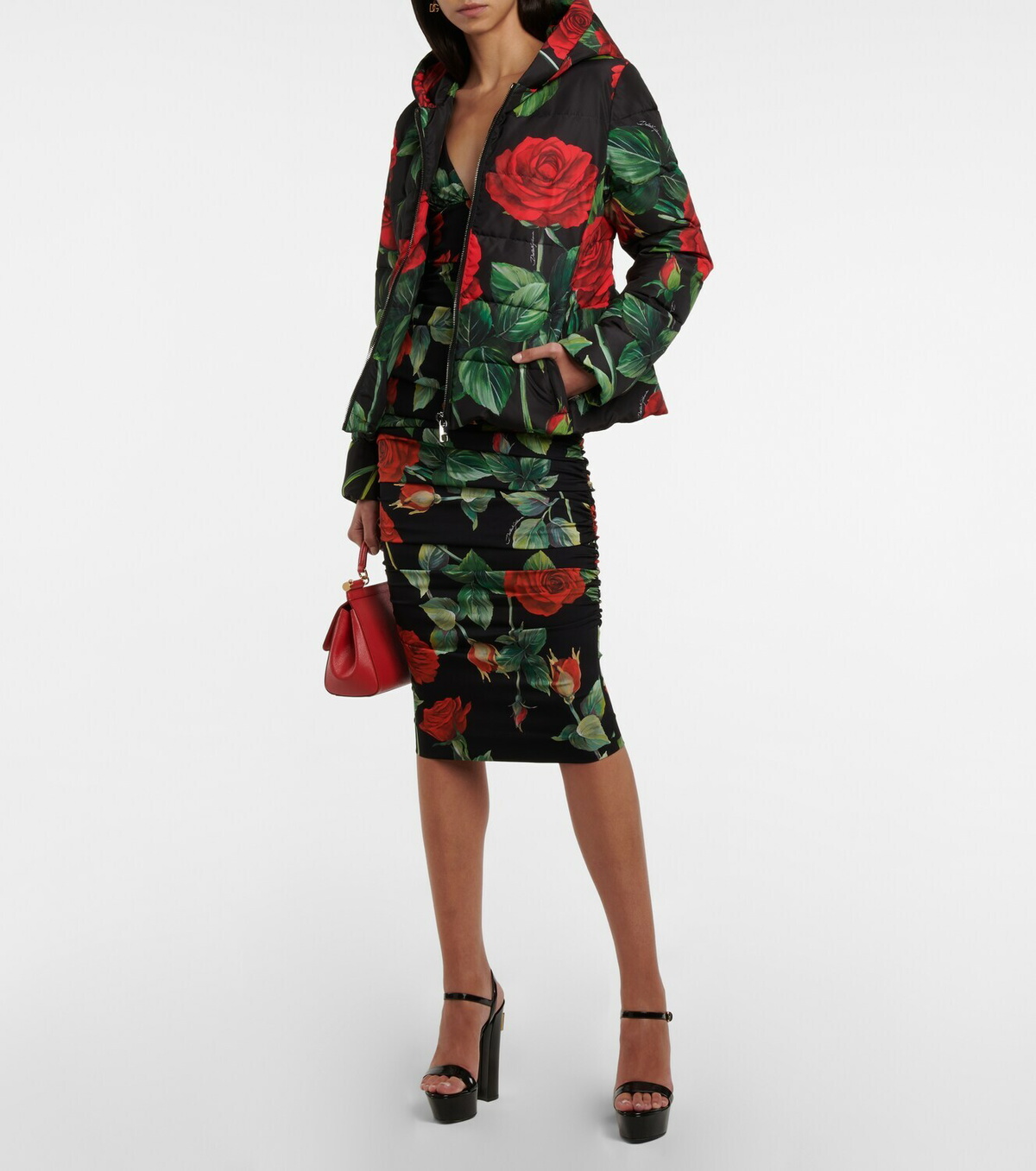Dolce&Gabbana - Nylon floral down jacket Dolce & Gabbana