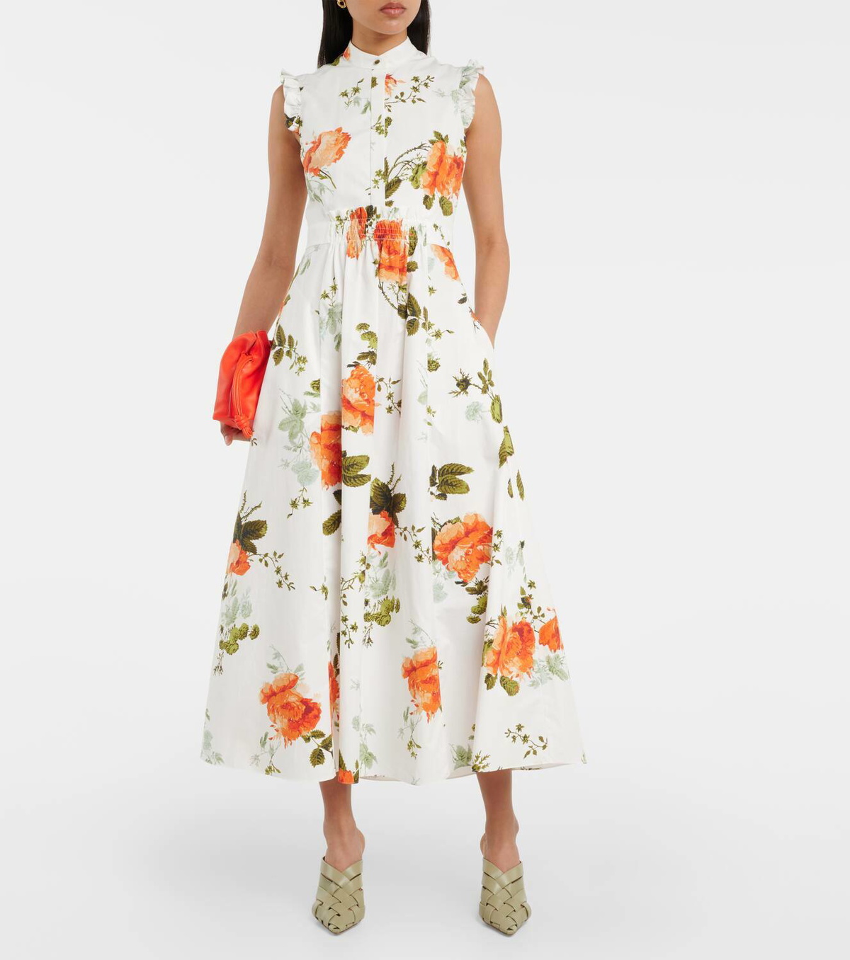 Erdem Floral cotton poplin midi dress Erdem