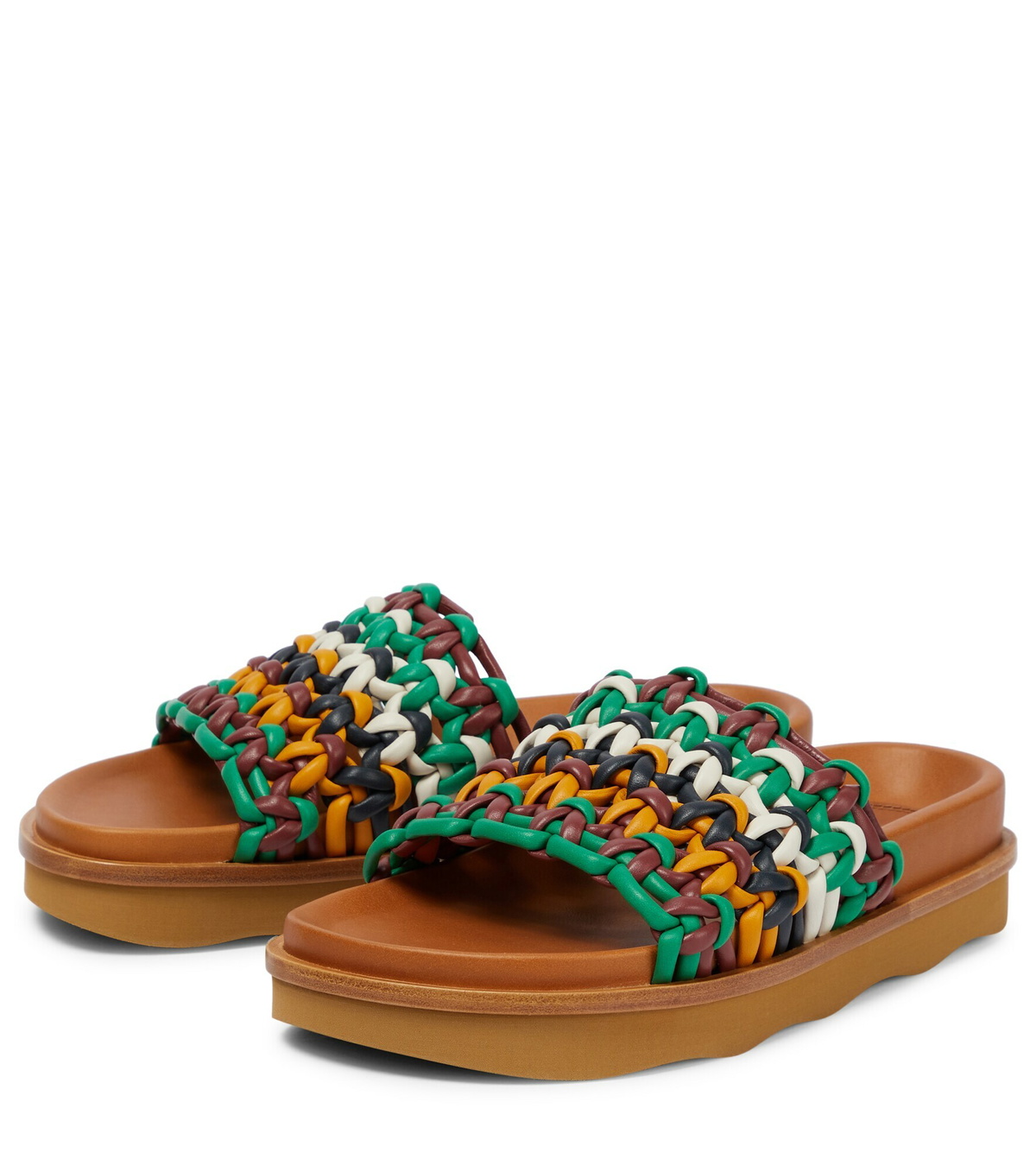 Chloe - Wavy woven leather slides Chloe