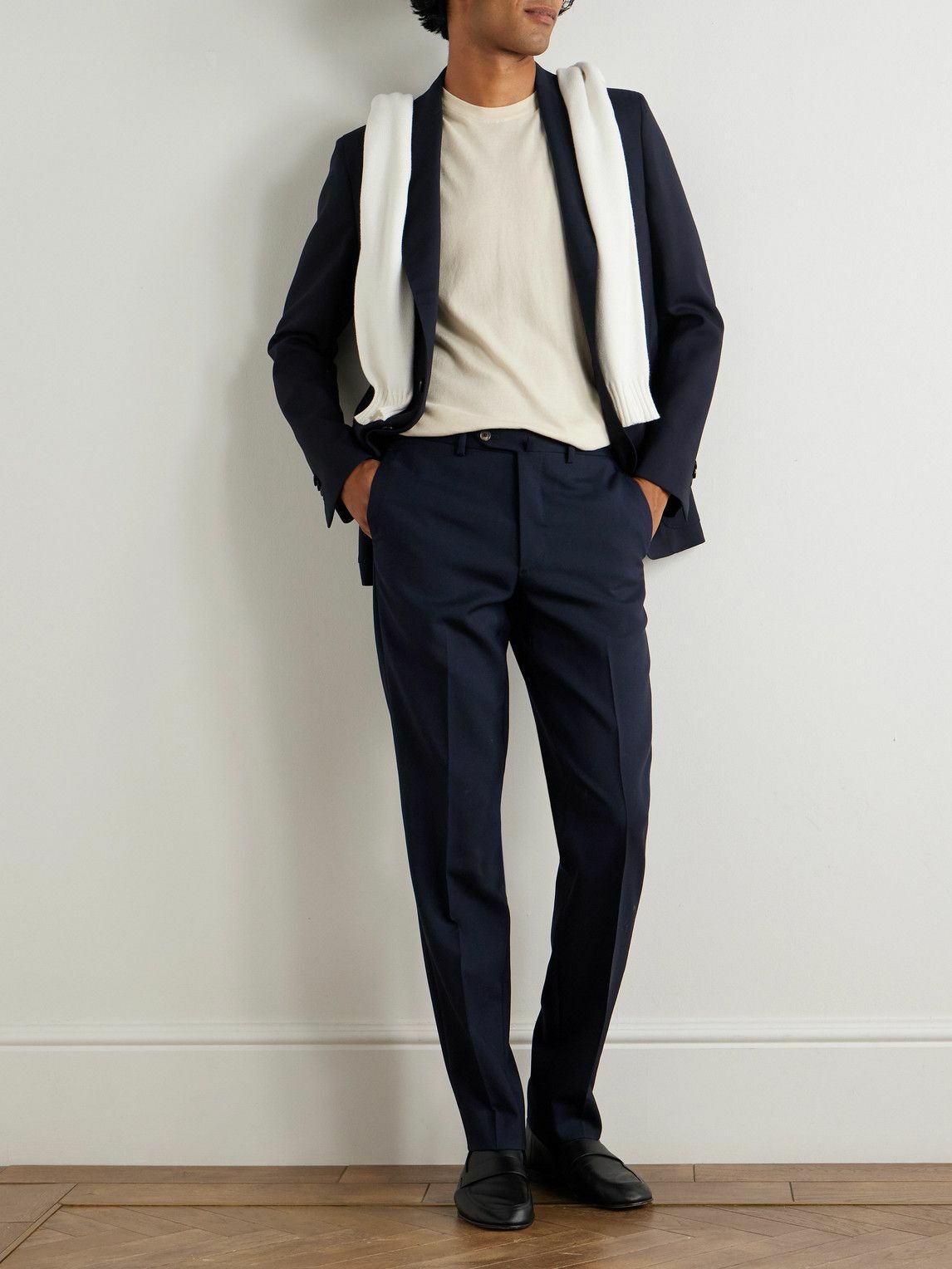 De Petrillo - Slim-Leg Virgin Wool Suit Trousers - Blue De Petrillo