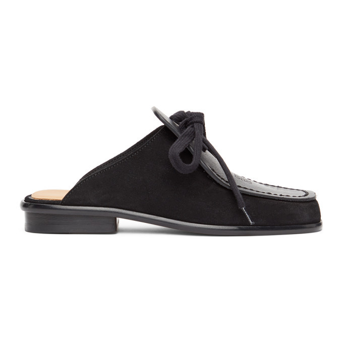 Loewe Black Lace-Up Mules Loewe