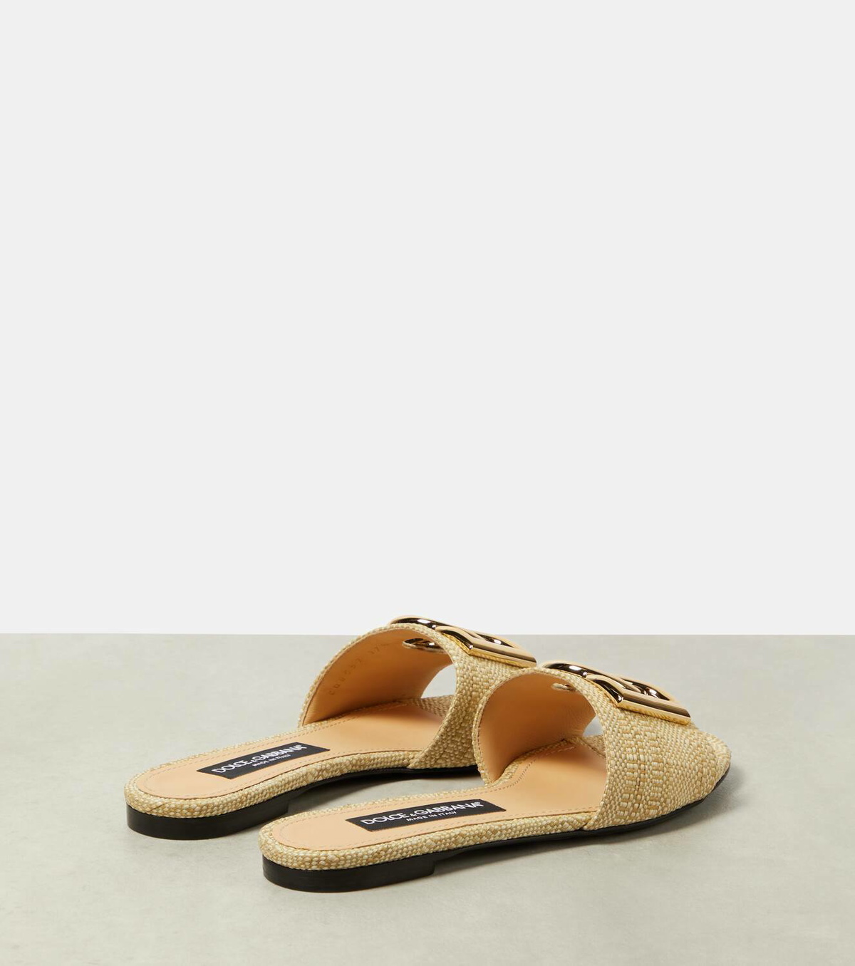 Dolce&Gabbana Logo raffia slides Dolce & Gabbana