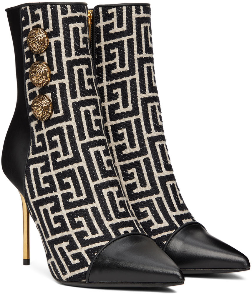 Balmain Black Monogram Boots Balmain