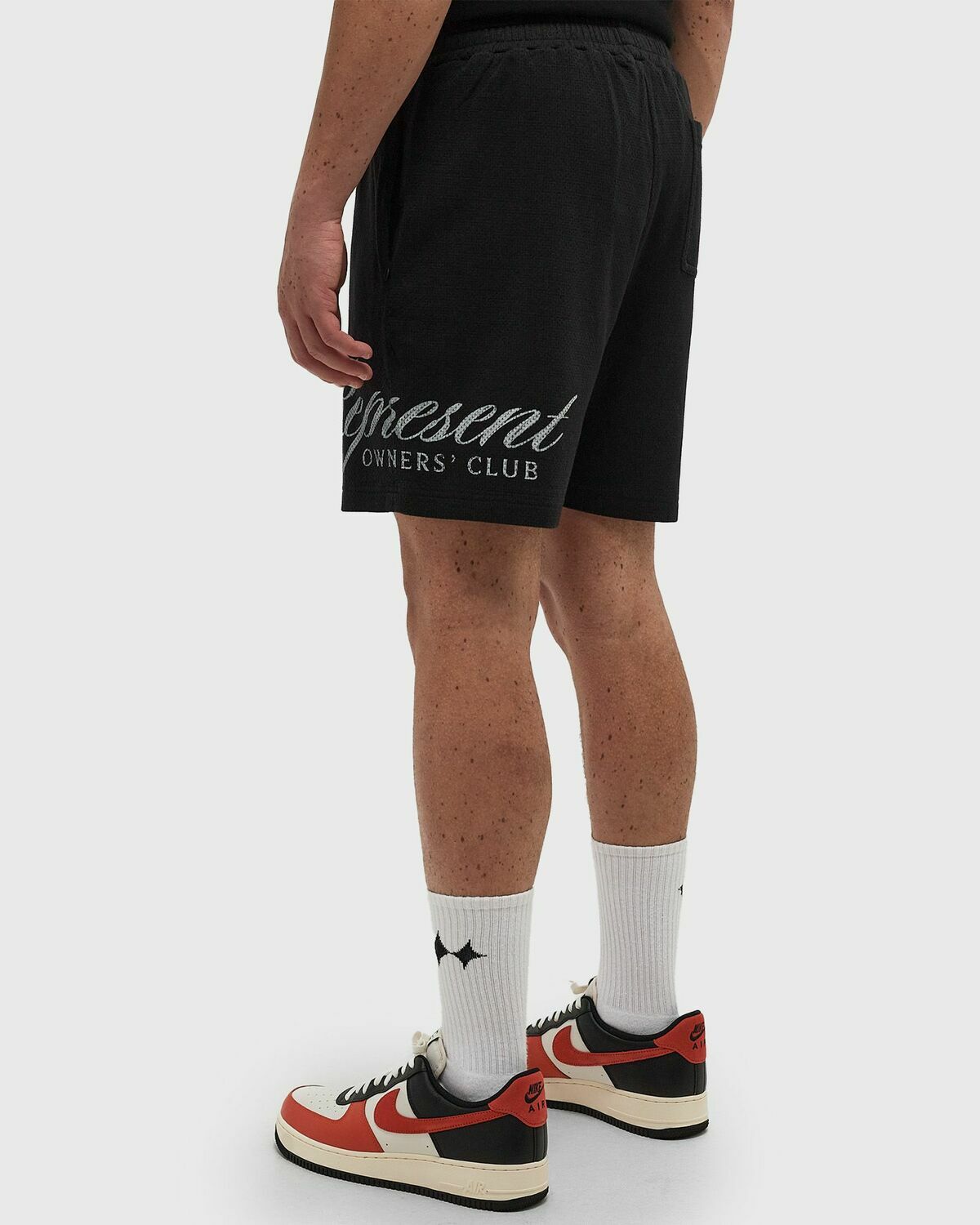 Represent REPRESENT OWNERS CLUB SCRIPT MESH SHORTS Black Mens Sport ...