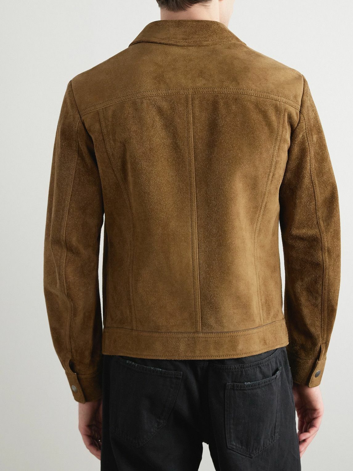 TOM FORD - Brushed-Suede Blouson Jacket - Brown TOM FORD