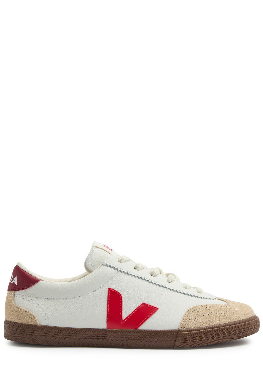 Veja Volley Panelled Leather Sneakers Red VEJA