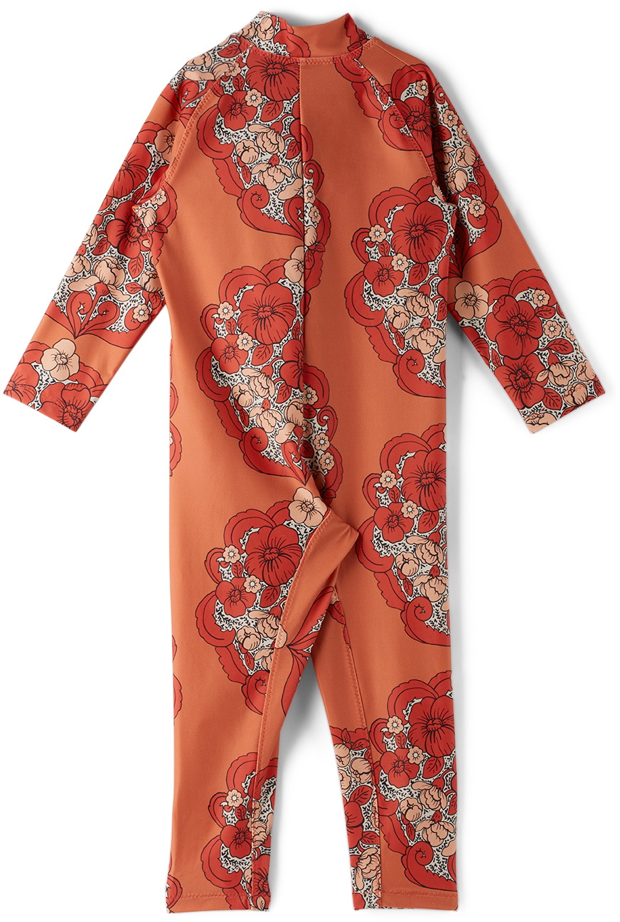 Mini Rodini Kids Red Flowers One-Piece Swimsuit Mini Rodini