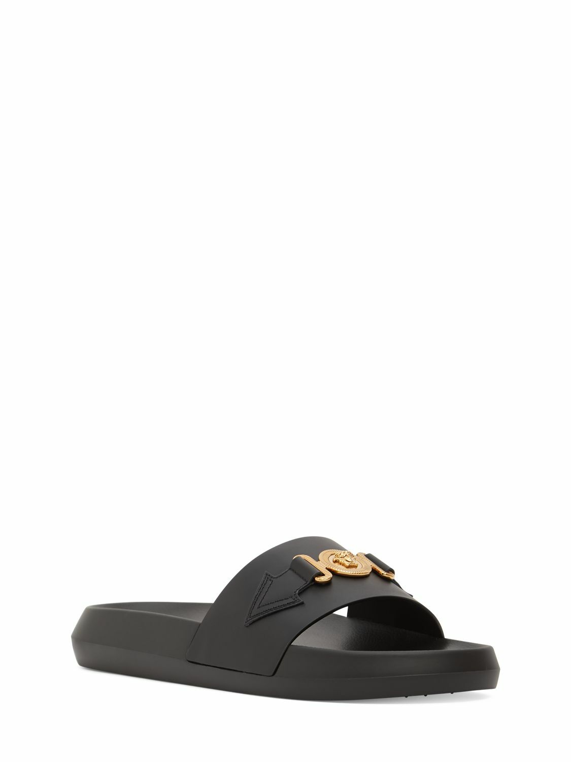 VERSACE - Medusa Leather Slides Versace