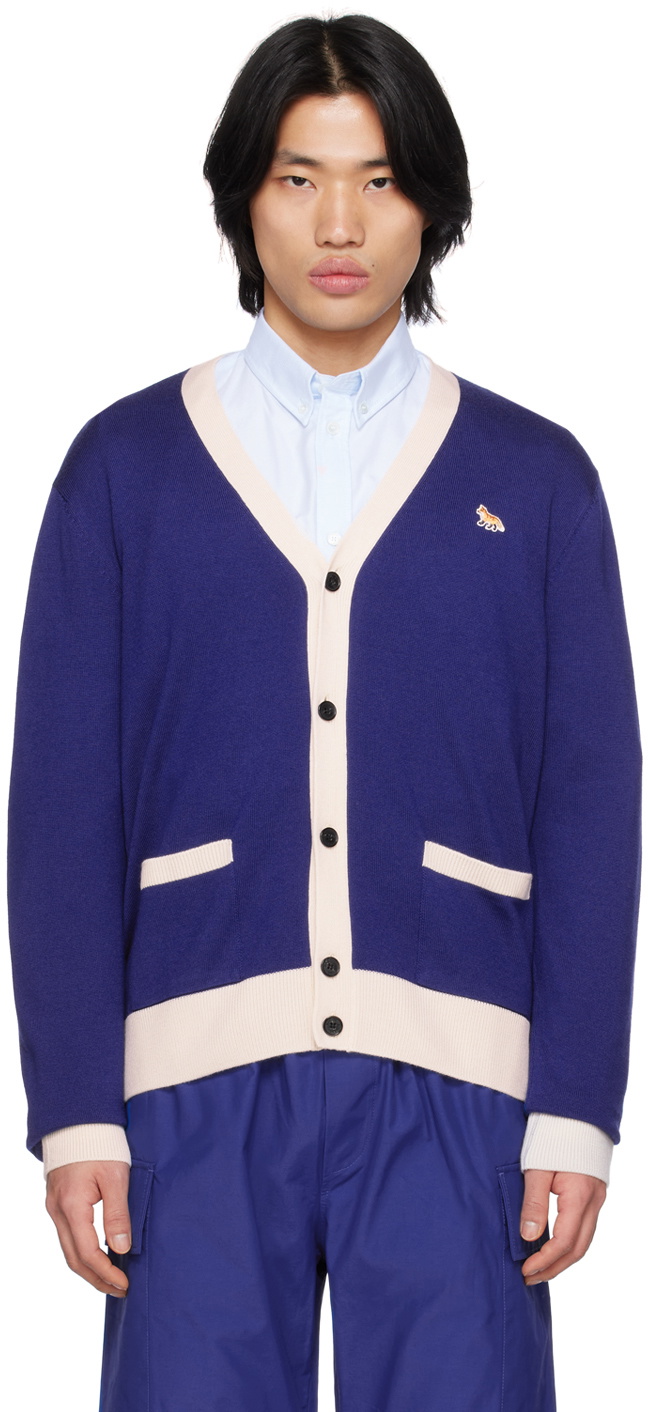 Maison Kitsuné Blue Baby Fox Cardigan Maison Kitsune