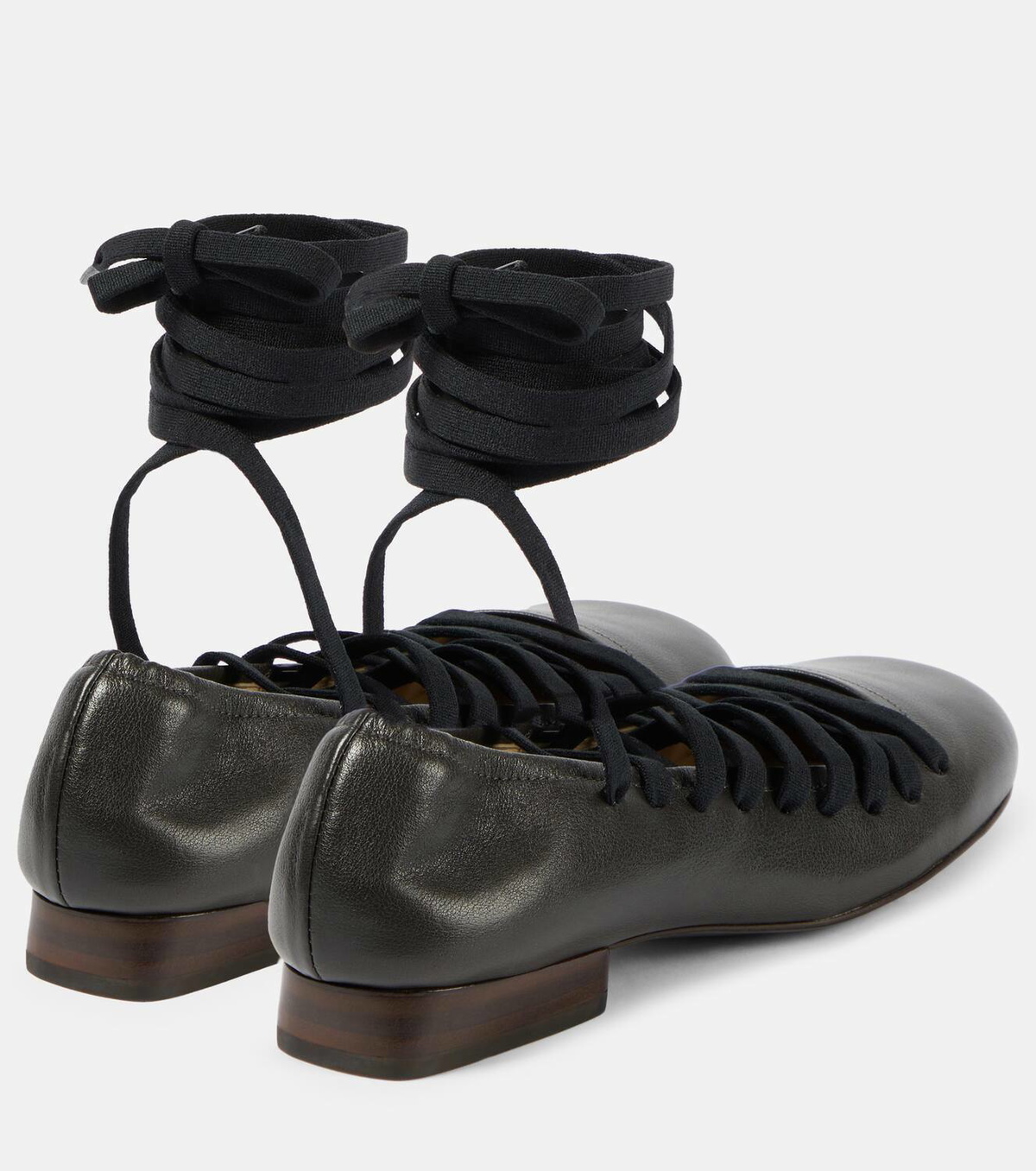 Lemaire Laced leather ballet flats Lemaire