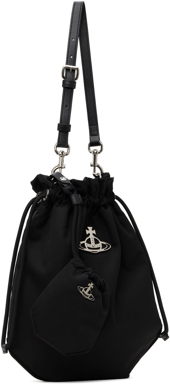 Vivienne Westwood Black Drawstring Messenger Bag Vivienne Westwood