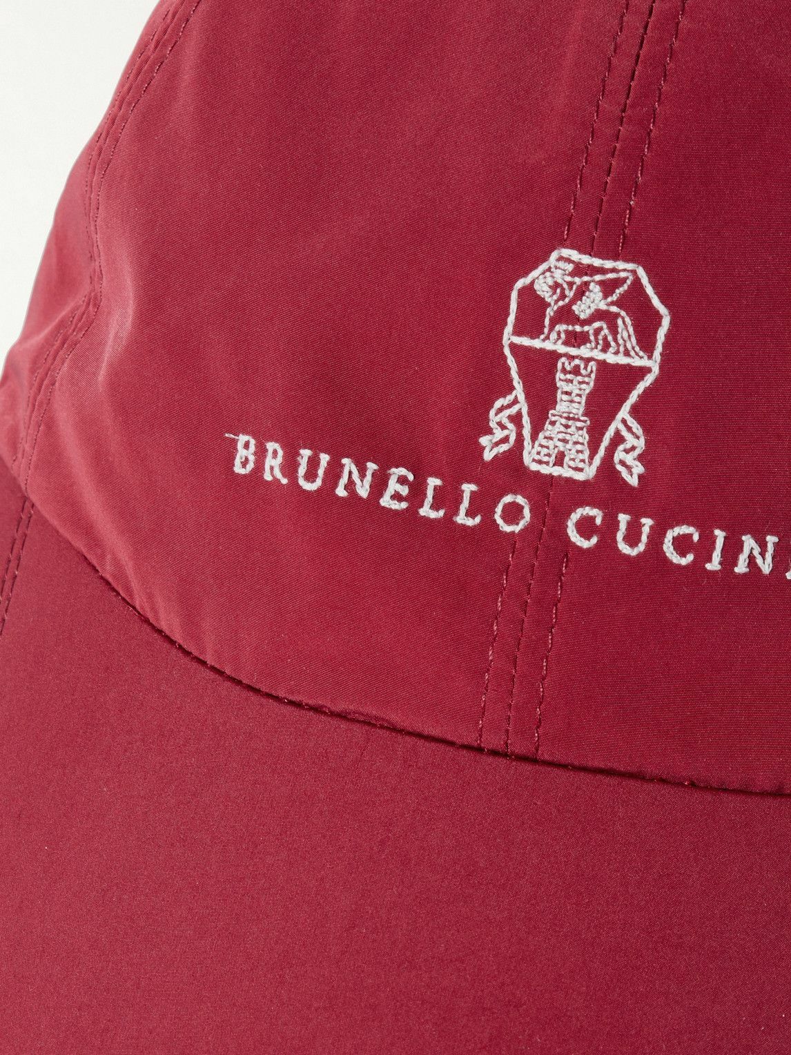 Brunello Cucinelli - Logo-Embroidered Cotton-Twill Baseball Cap - Red ...