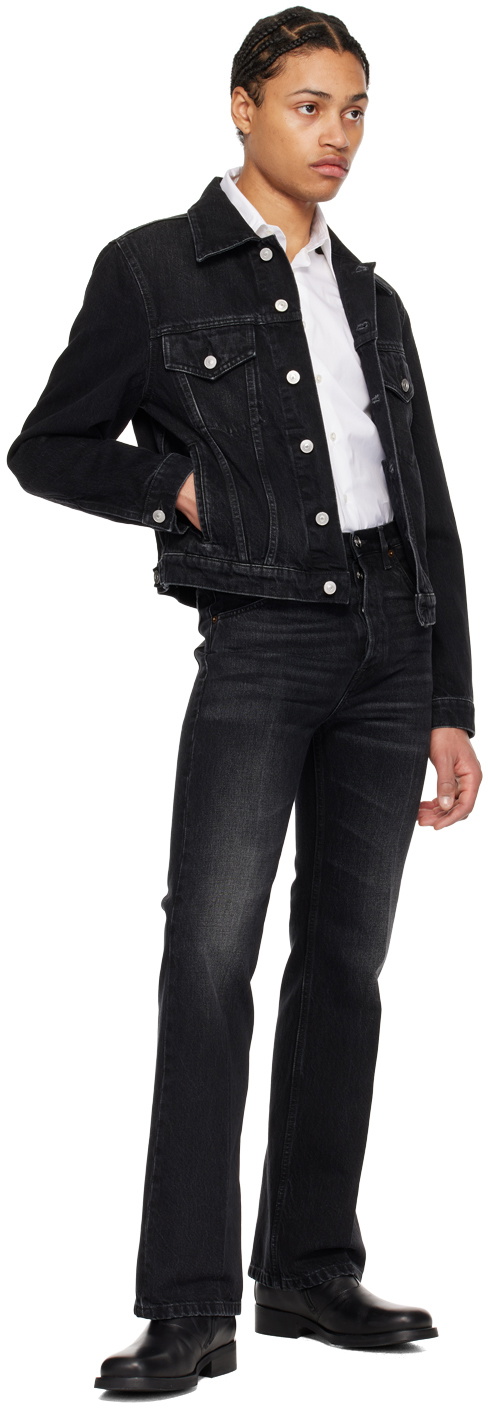 Husbands Black Trucker Denim Jacket Husbands