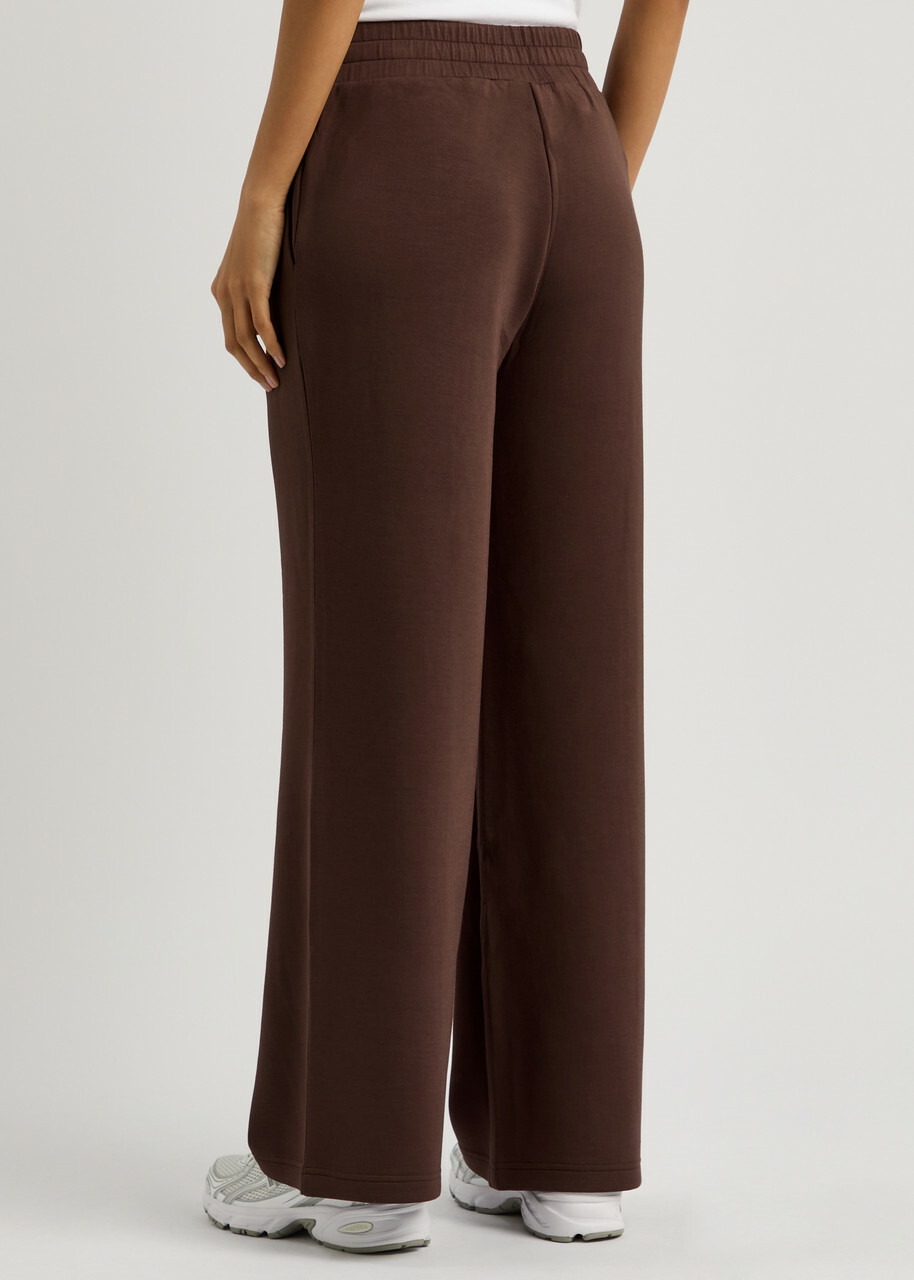 Varley The Wide Leg Stretch-jersey Sweatpants Burgundy Varley