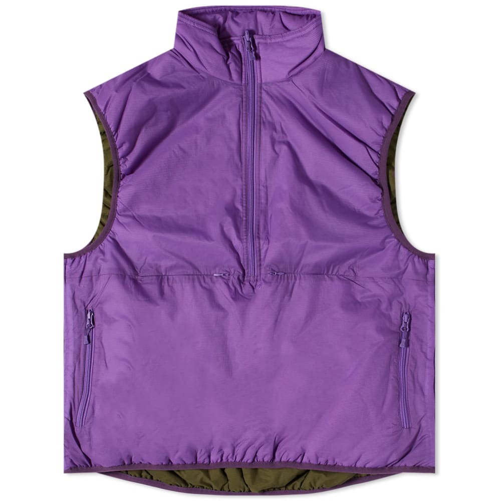 DAIWA Men's Tech Reversible Pullover Puff Vest in Purple DAIWA