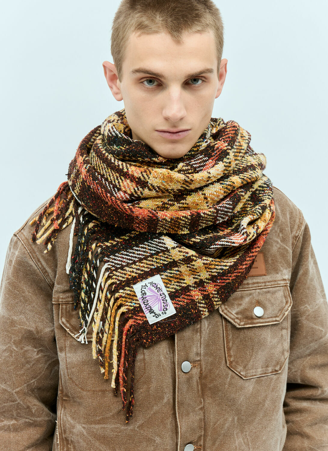 Acne Studios Plaid Fringe Scarf Acne Studios
