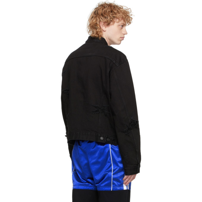 Balenciaga Black Denim Ripped Jacket Balenciaga