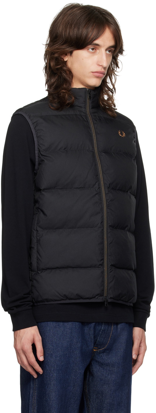 Fred Perry Black Insulated Vest Fred Perry