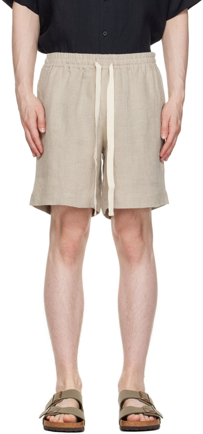 COMMAS Beige Linen Shorts Commas