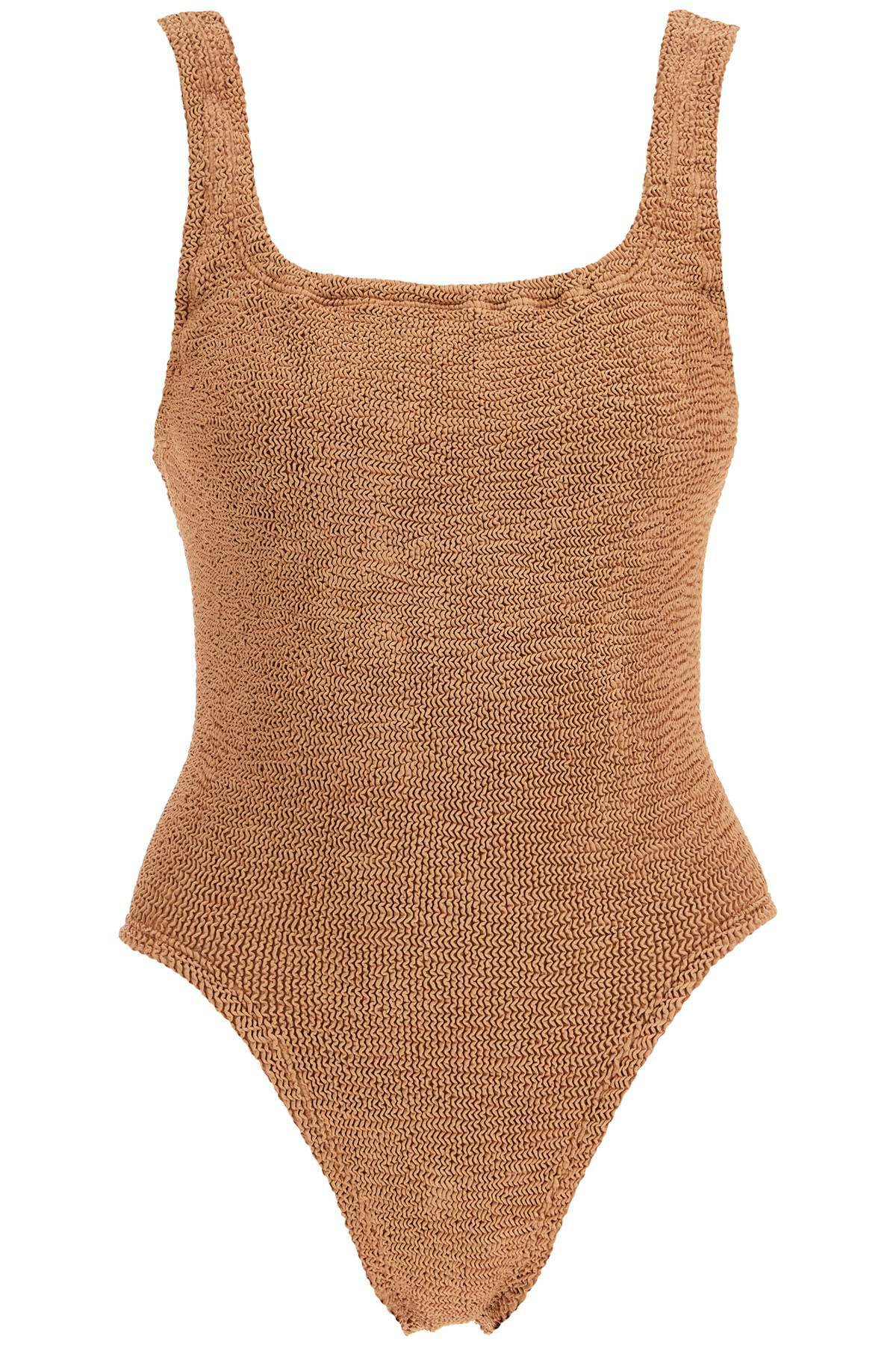 HUNZA G. one-piece square neck swims Beige Hunza G