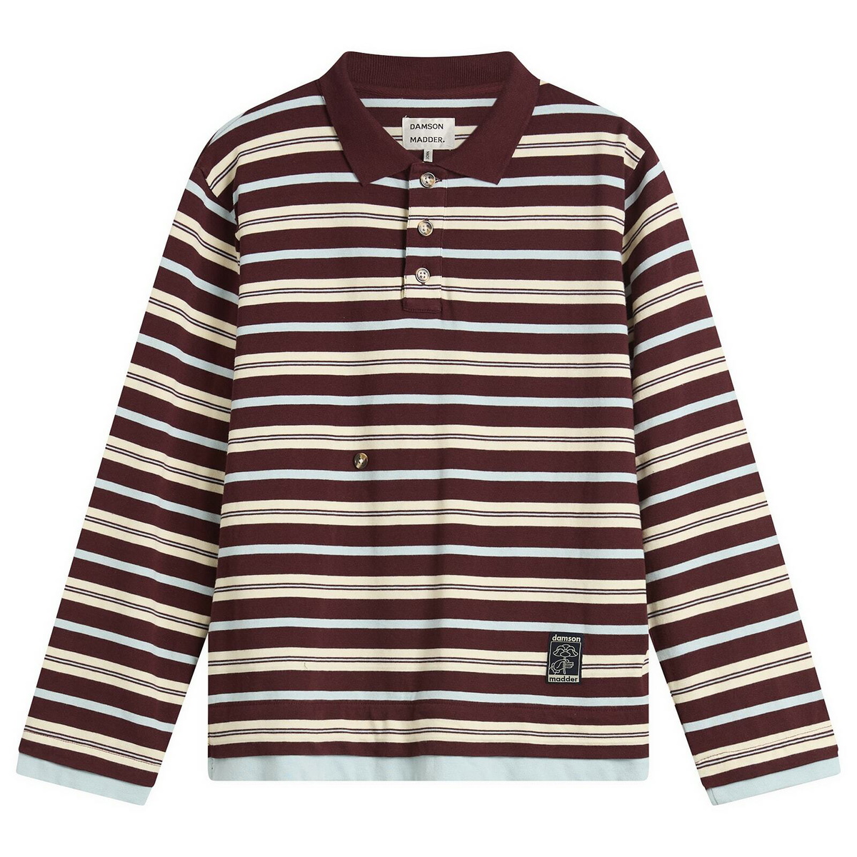 Damson Madder Women's Noah Cinch Layered Rugby Shirt in Choc/Blue ...